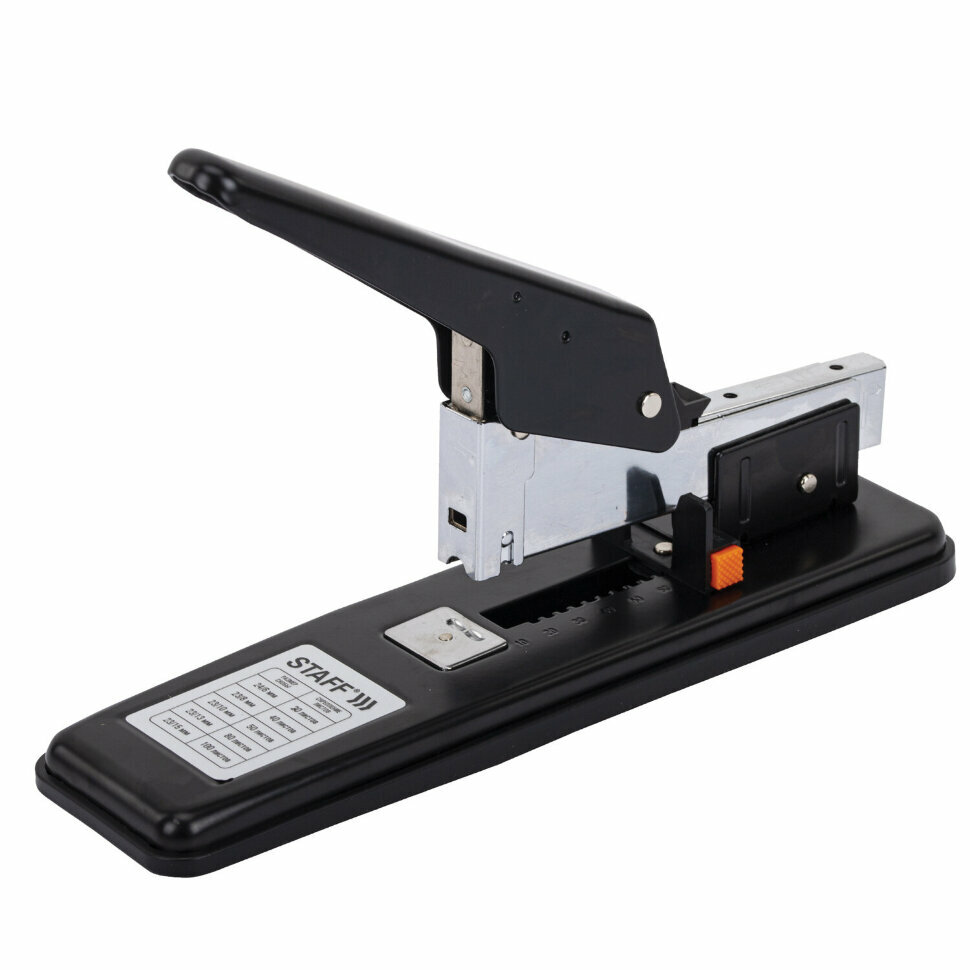 Степлер мощный № 24/6-23/15 металлический STAFF "HEAVY DUTY ECO", до 100 листов, черный, 272736, 272736
