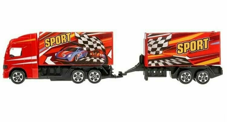 Модель-игрушка Технопарк Фура с прицепом (20см, металл, подвижные детали, в коробке) 1615079-R, (Huada Toy Co, Ltd)