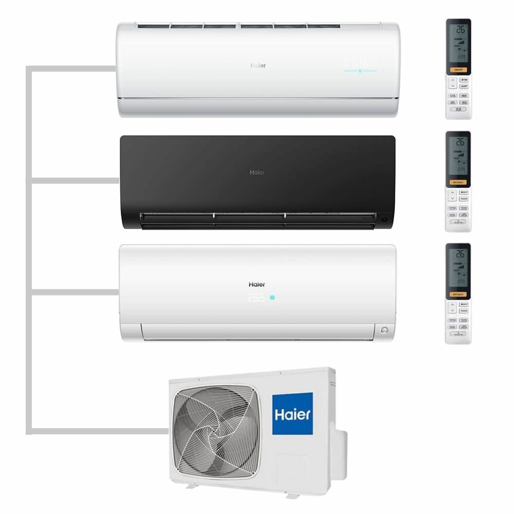Мульти сплит-система настенная Haier AS25S2SJ2FA-W/AS35S2SF2FA-B/AS25S2SF2FA-W / 3U70S2SR5FA Inverter