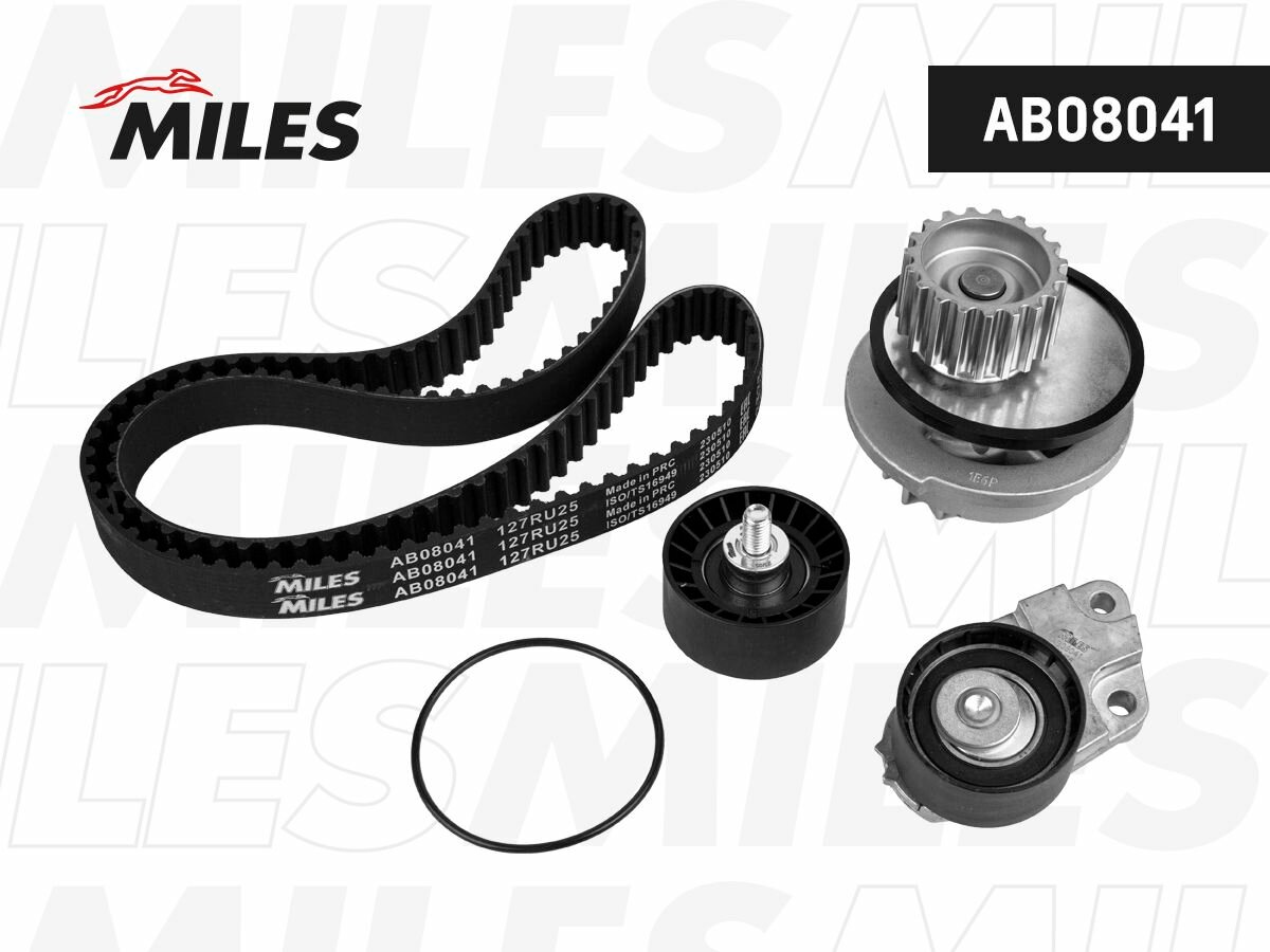 MILES Комплект ремня ГРМ (с помпой) DAEWOO NEXIA/CHEVROLET LACETTI/AVEO DOHC AB08041