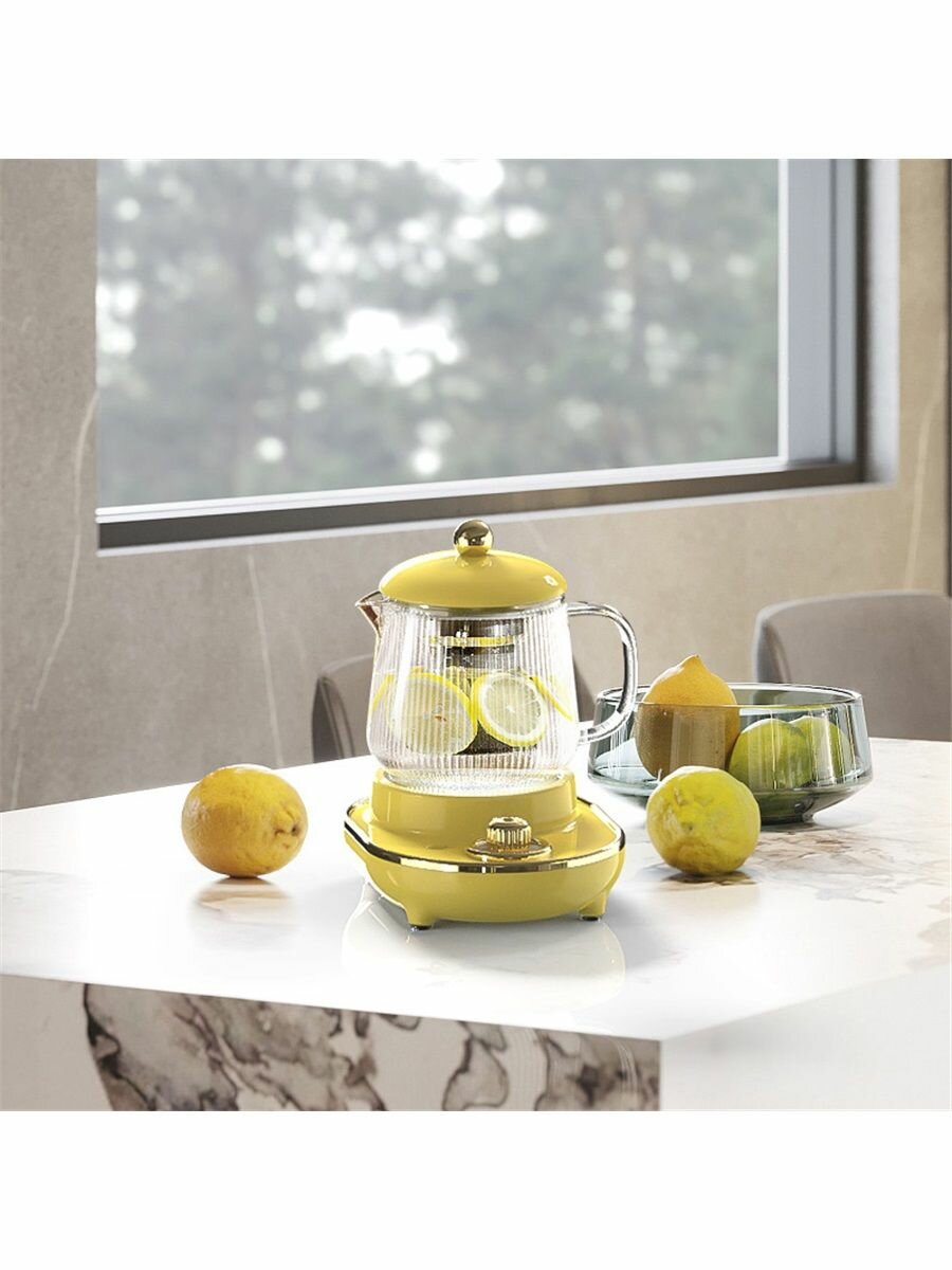 Электрический чайник, 600Вт, металлический корпус, прозрачный, автоотключение, 0,4л