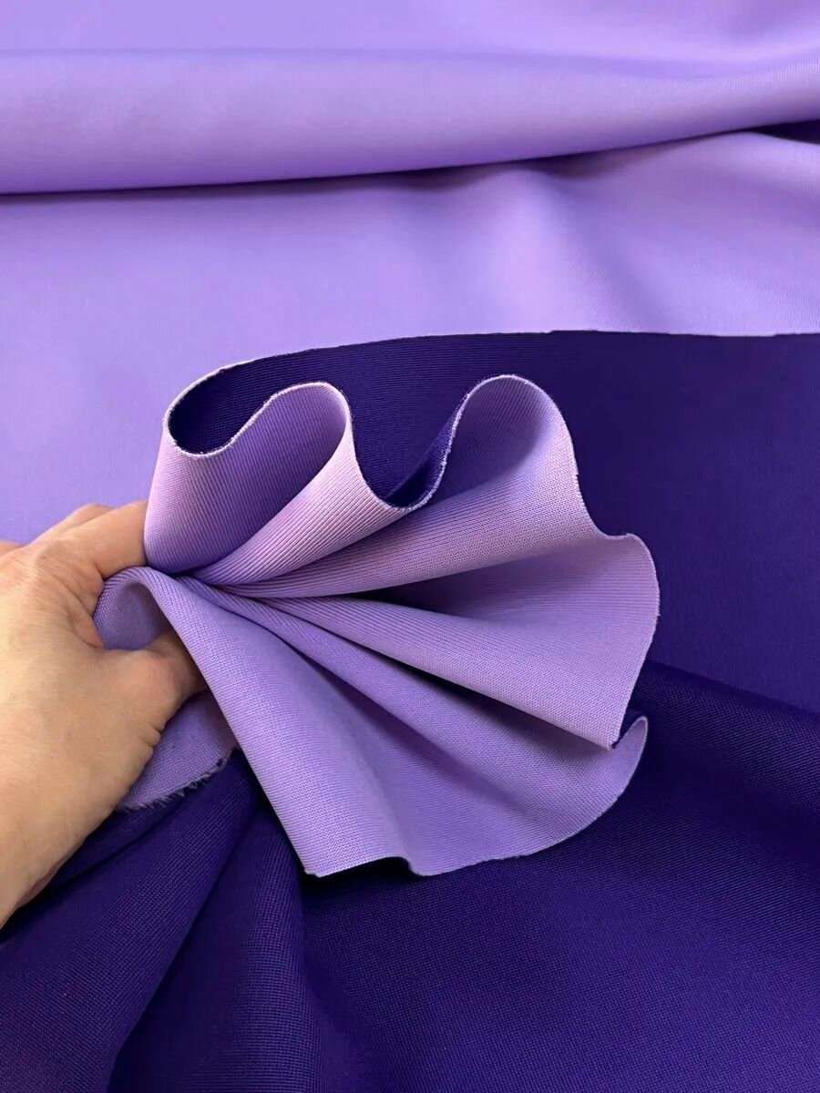 Ткань Трикотаж двойной фиолетово-сиреневый, Италия, 1,20 метра