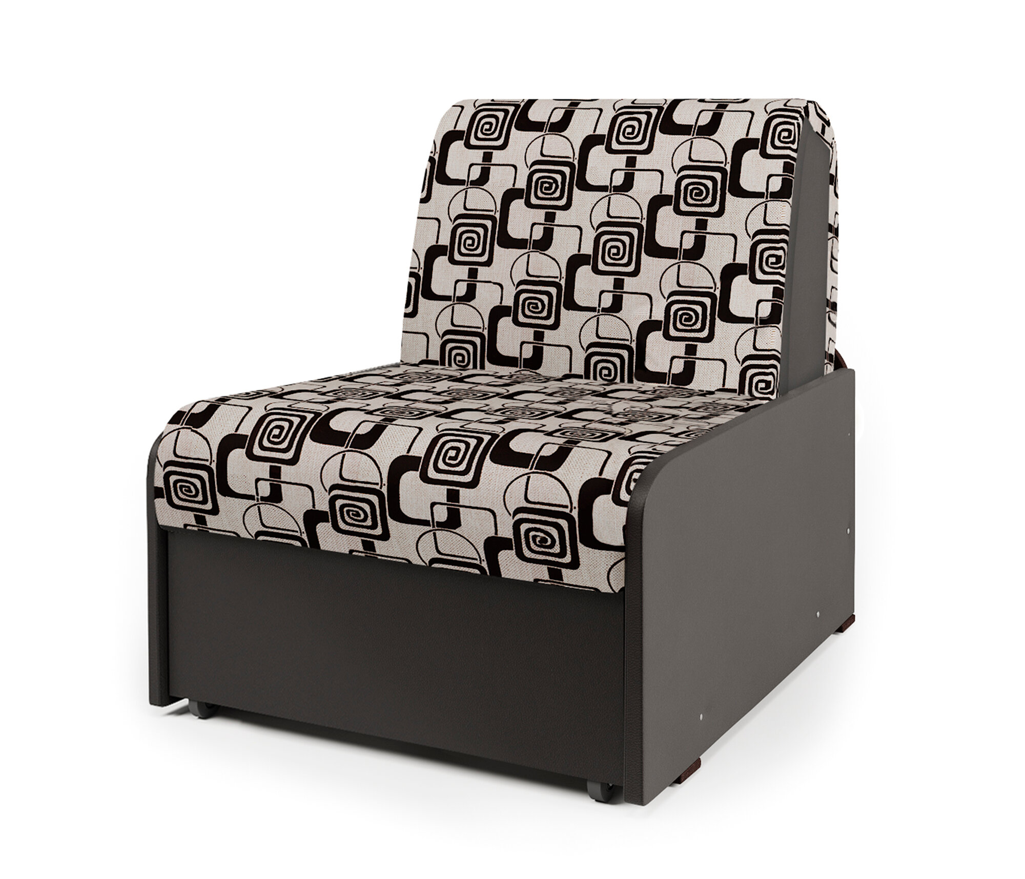 Кресло-кровать Шарм-Дизайн Коломбо БП 80х194 см, аккордеон, раскладное кресло, шенилл ромб и экокожа шоколад