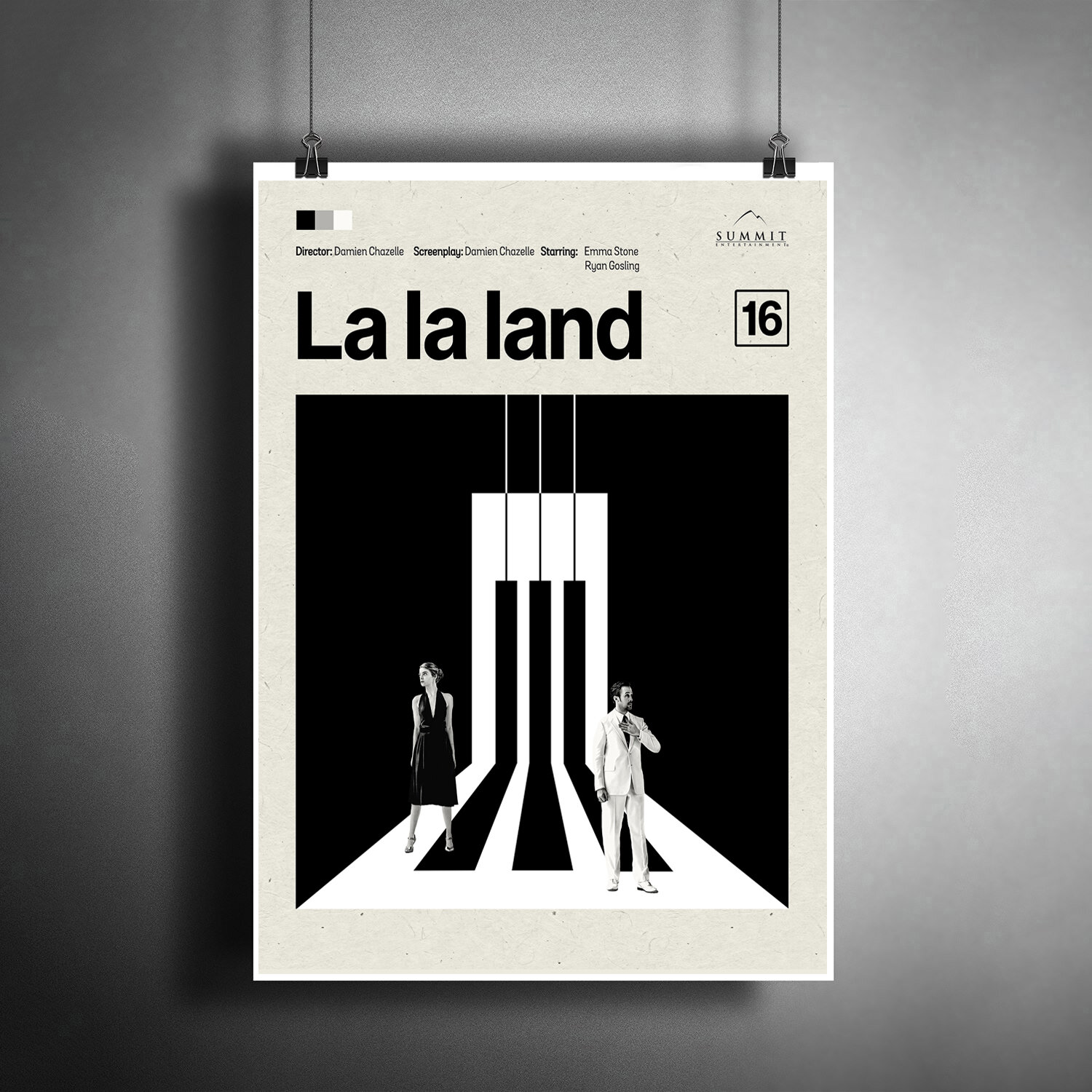 Постер плакат Ла-Ла Ленд, La La Land / 30 х 42 см Райан Гослинг, Эмма Стоун