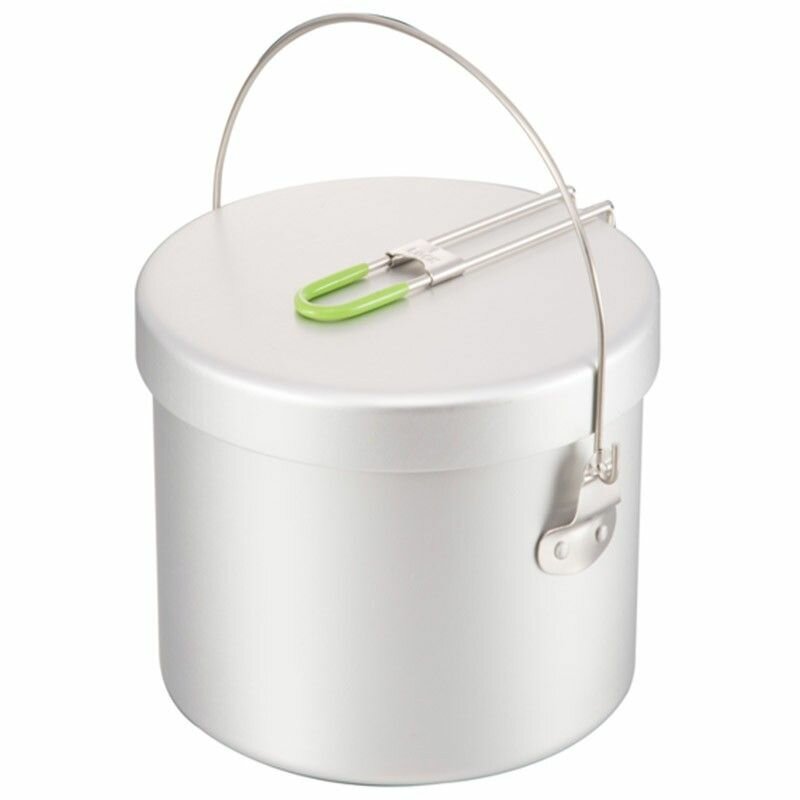 Большой котелок для костра Ecos Camp-S9 6.5 л, крышка-сковорода, лёгкий алюминий, на 4 6 человек