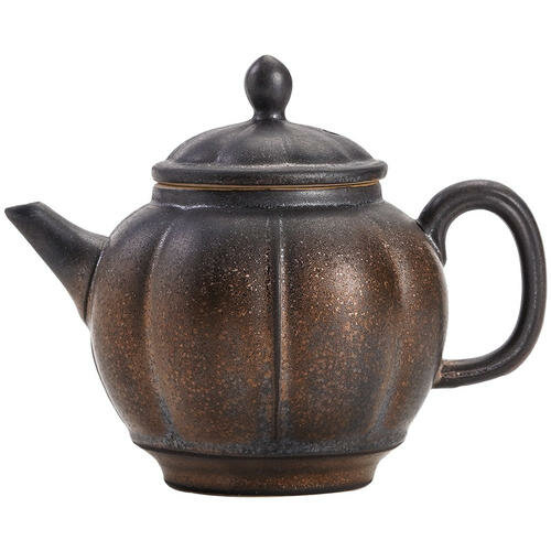 Gilding Iron Glaze Fruit Teapot Porcelain Kung Fu Tea Set Retro Teapot Tea Maker Small Pot Single Teapot Ceramic Teapot|Teapots