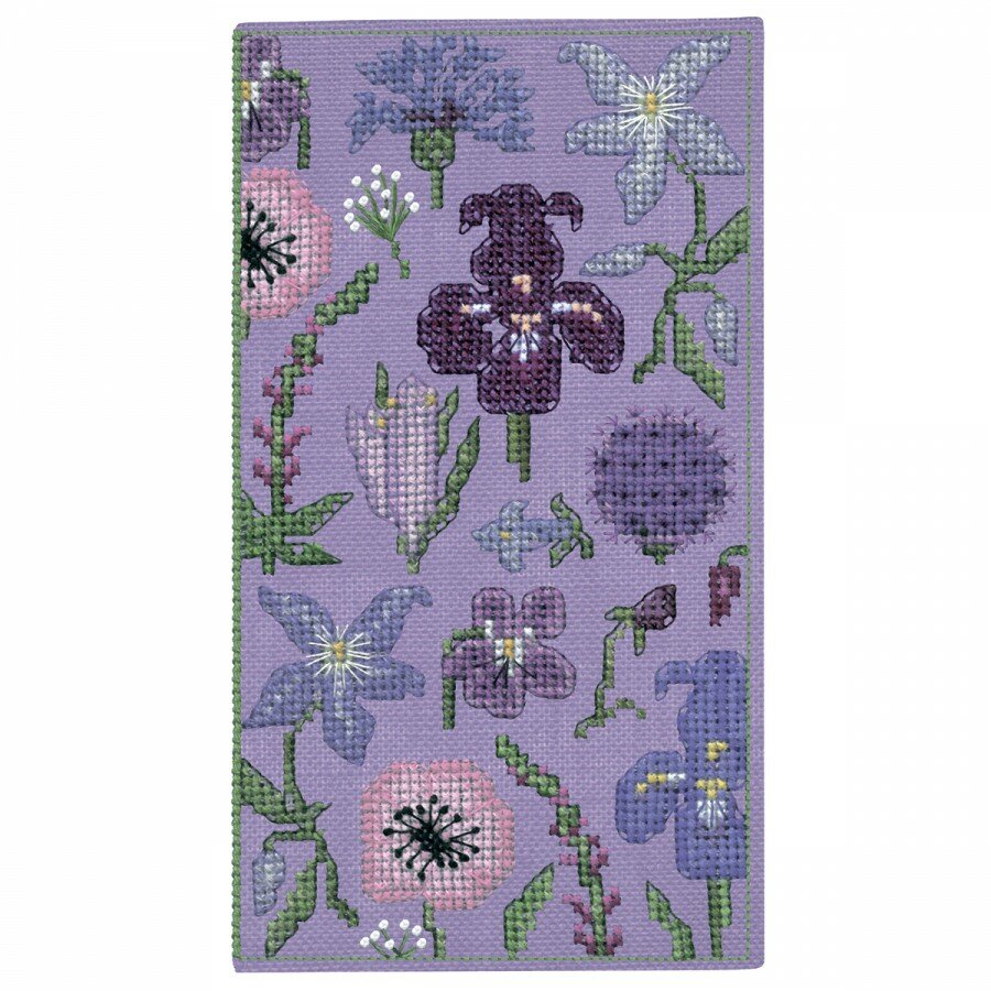 Набор для вышивания футляра для очков ? tui ? Lunettes Mauve (Лиловые цветы)