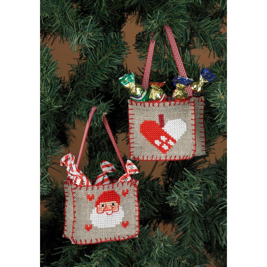 Набор для вышивания Эльфы и сердца (ёлочные украшения 2 шт.) 8 x 7 см* PERMIN 21-3247