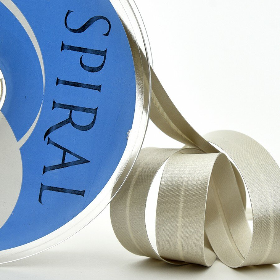 Косая бейка атласная 30 мм, 25 м, цвет 66, серо-бежевый