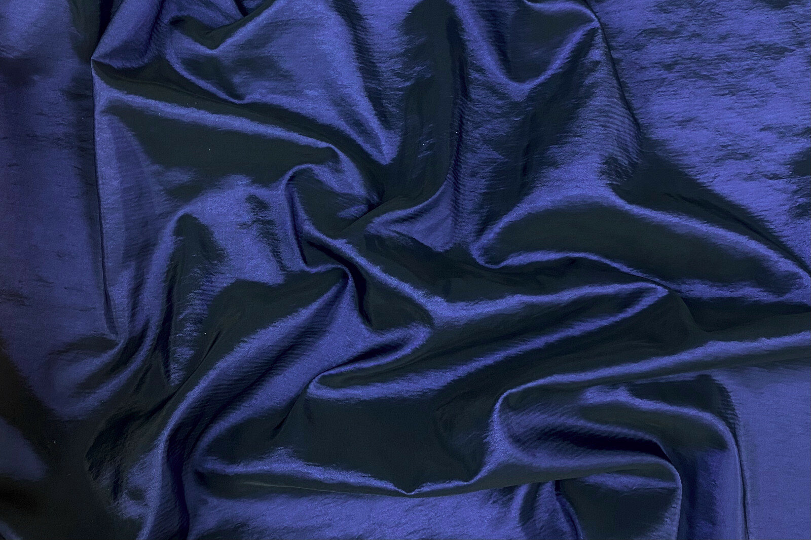 Ткань Тафта-креш шанжан тёмно-синяя, 140 г/пм, ш128см, 0,5 м