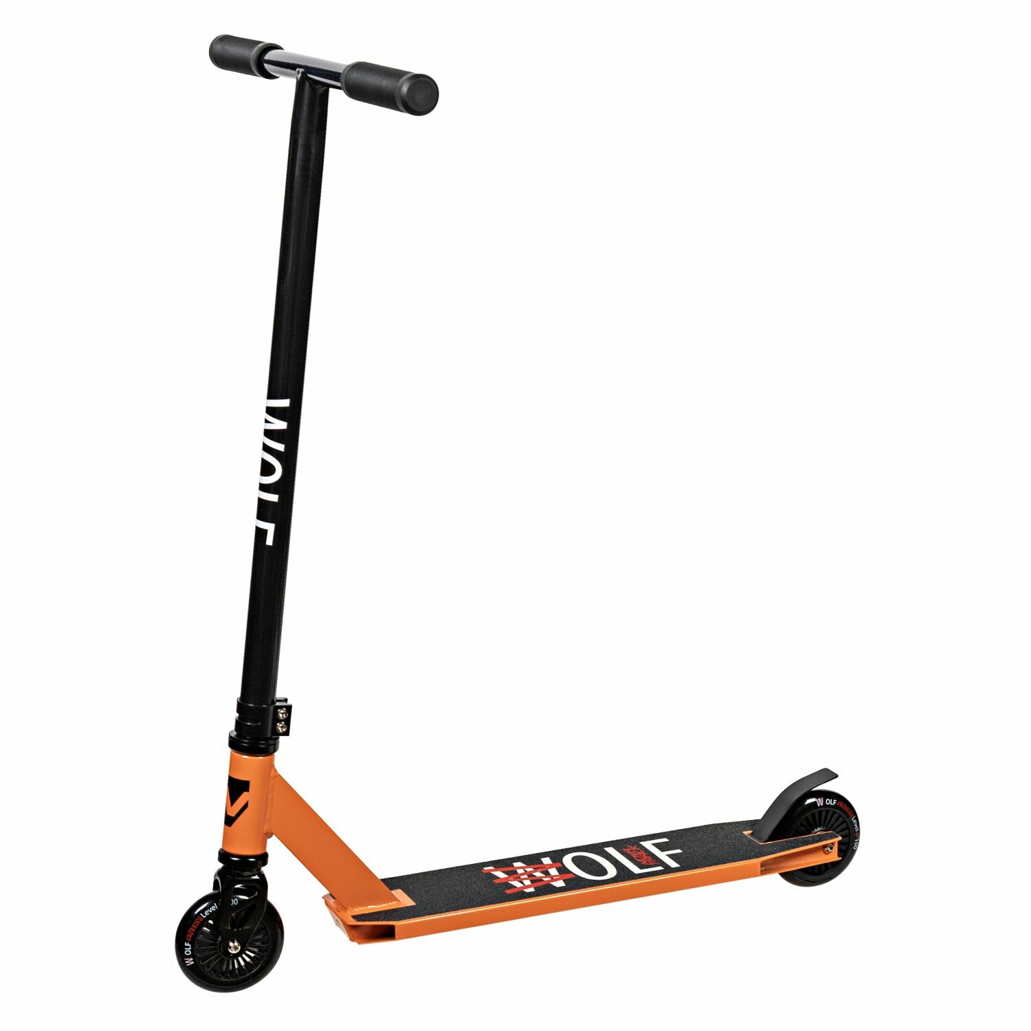 Самокат трюковый Novatrack Wolf 10 (2024), 100 мм, оранжевый