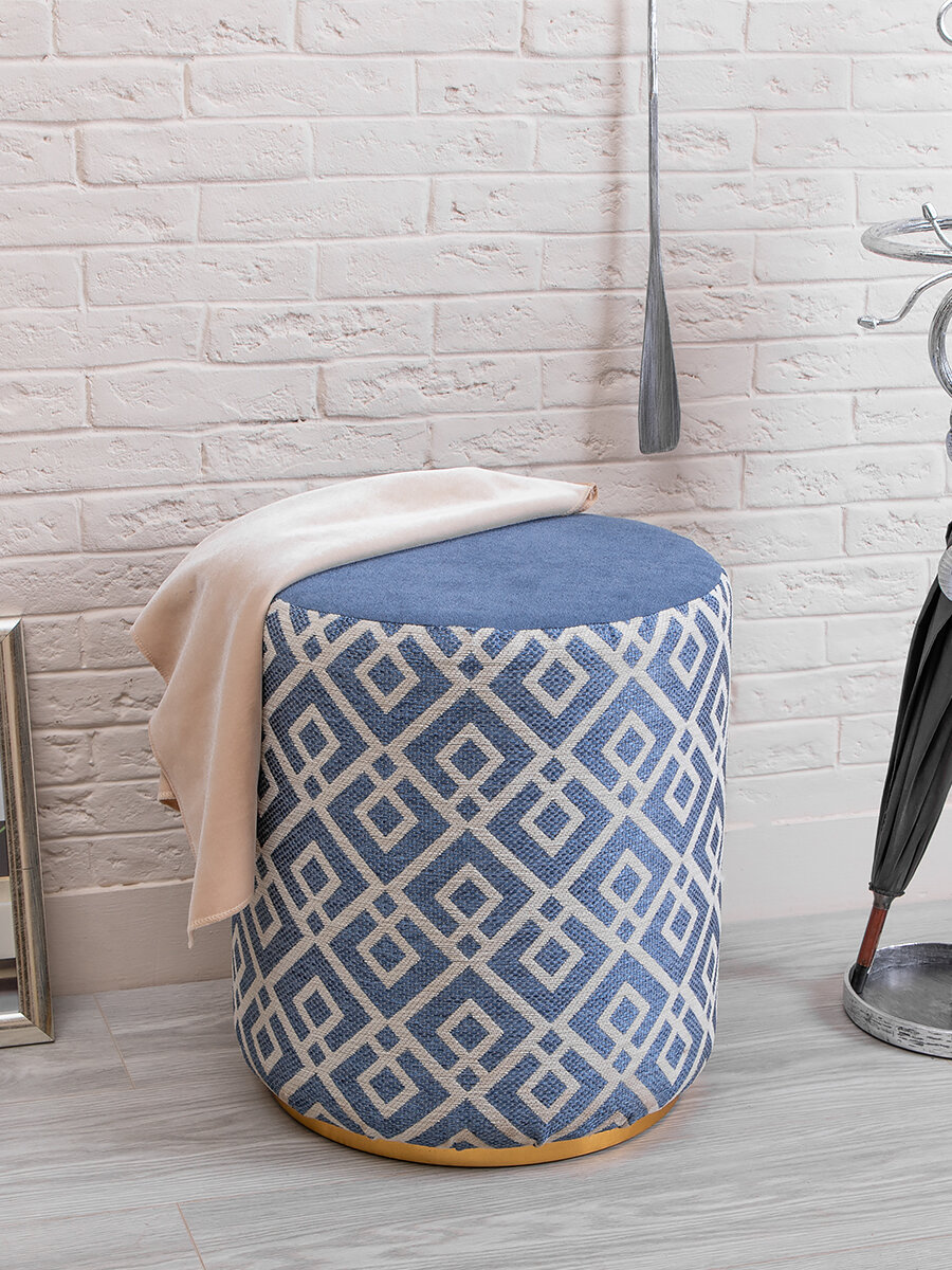 Круглый пуфик Bogacho ENZO с декоративными элементами для прихожей и коридора