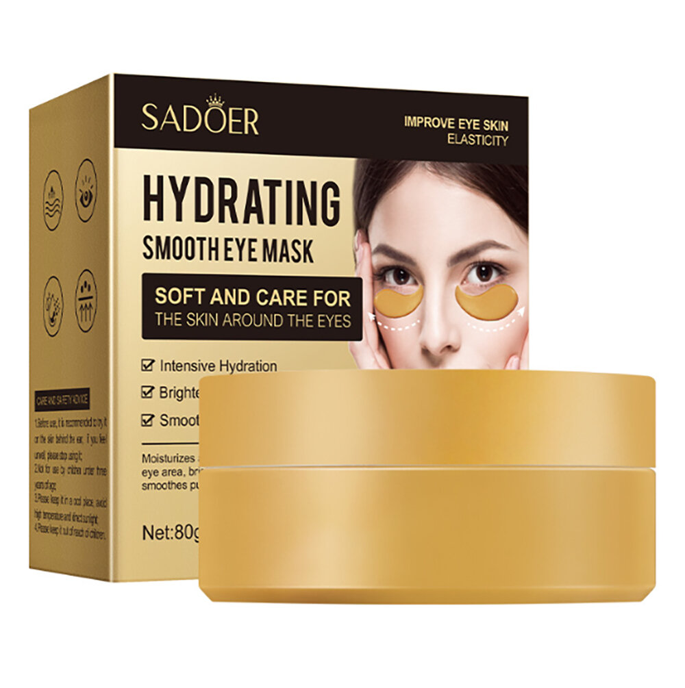 Патчи для глаз SADOER Hydrating гидрогелевые от отеков и морщин, 30пар/60шт.