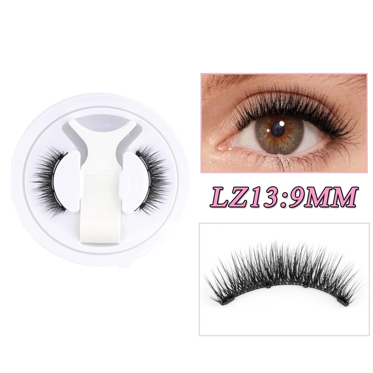 Магнитные ресницы Lanjinglin 3D черные, LZ13
