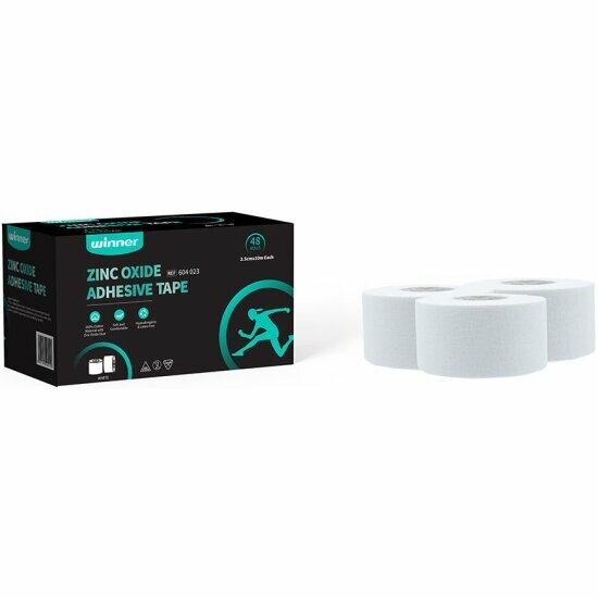 Тейп жесткий спортивный Winner Medical , оксид цинка, 604023, 2,5 см х 10м, белый, 48 шт