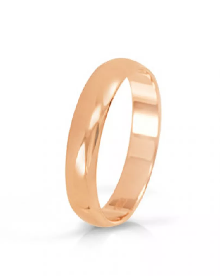 Кольцо обручальное, красное золото, 585 проба