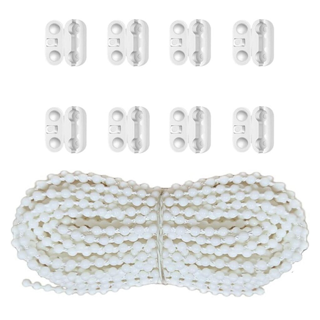 8-Метровый Шнур Рулонных Штор с 8шт Соединителями Цепи Рулонных Штор для Роликовых, Римских, Вертикальных, Венецианских Штор