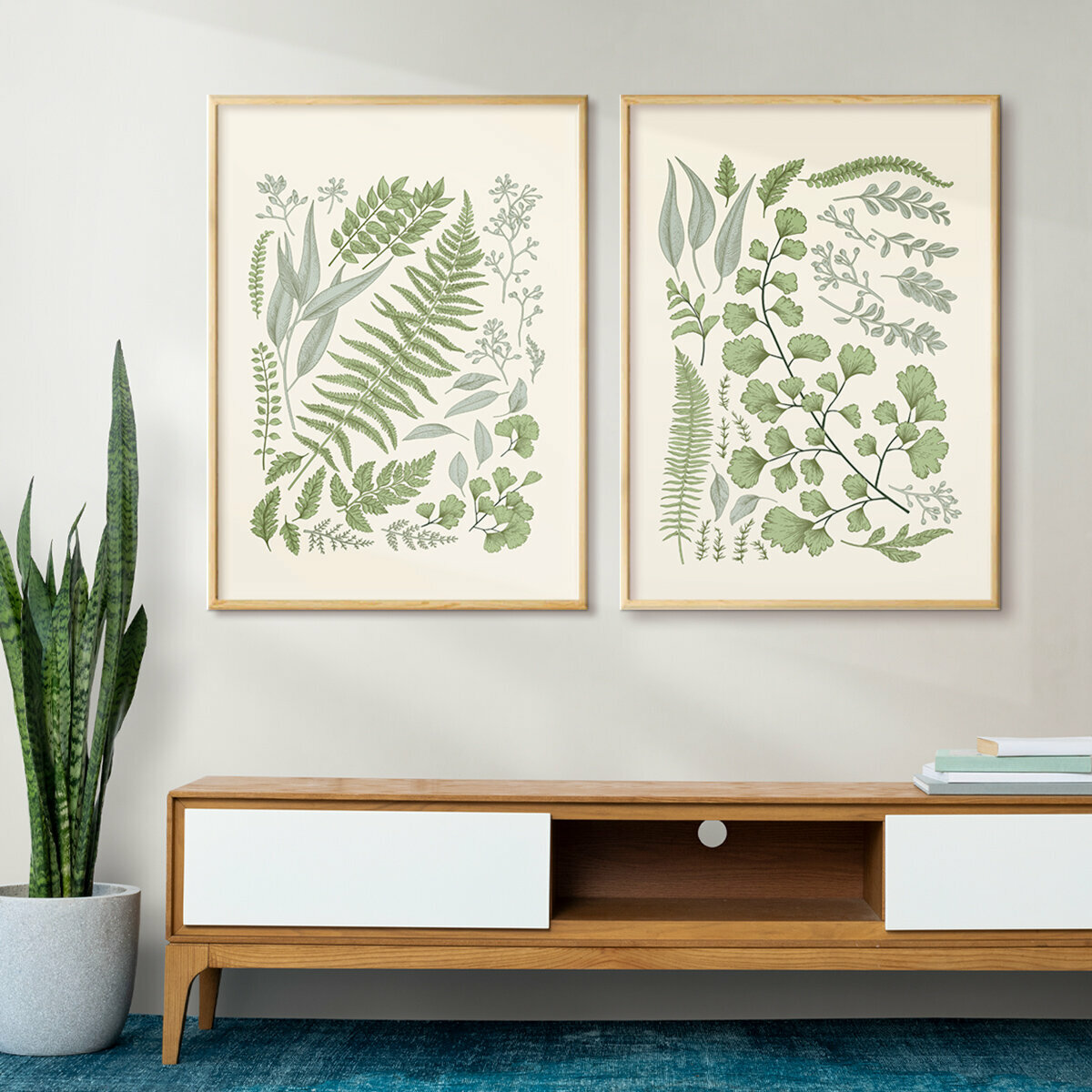 Постер 2 шт 40x50 без рамки "Винтажная ботаника" набор картин для интерьера