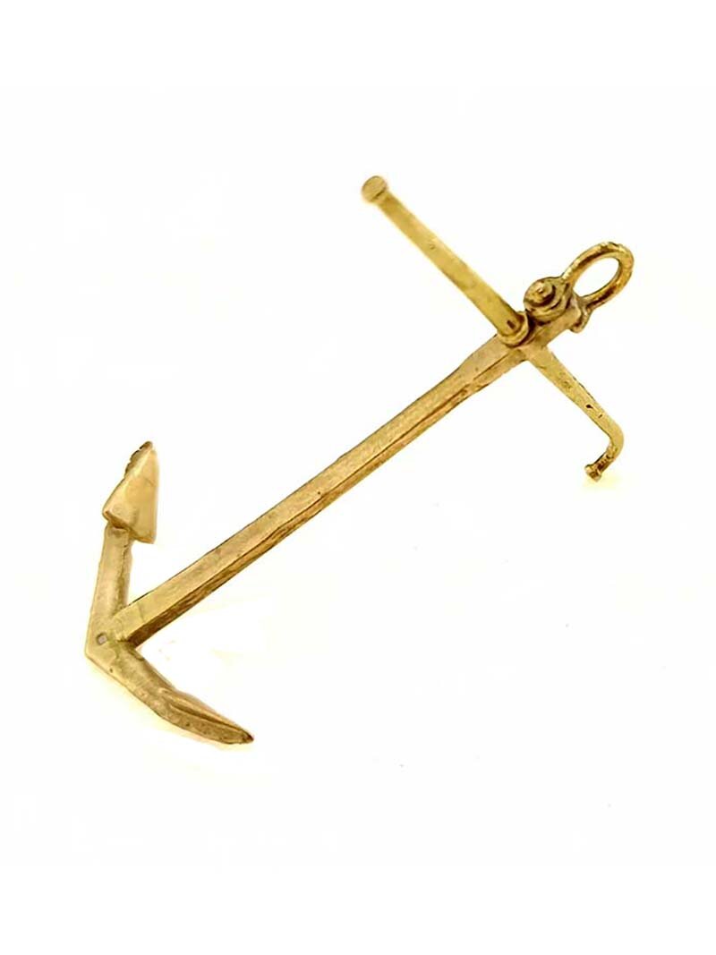 Якорь адмиралтейский 42 мм, латунный с металлическим штоком, 2 шт, Россия