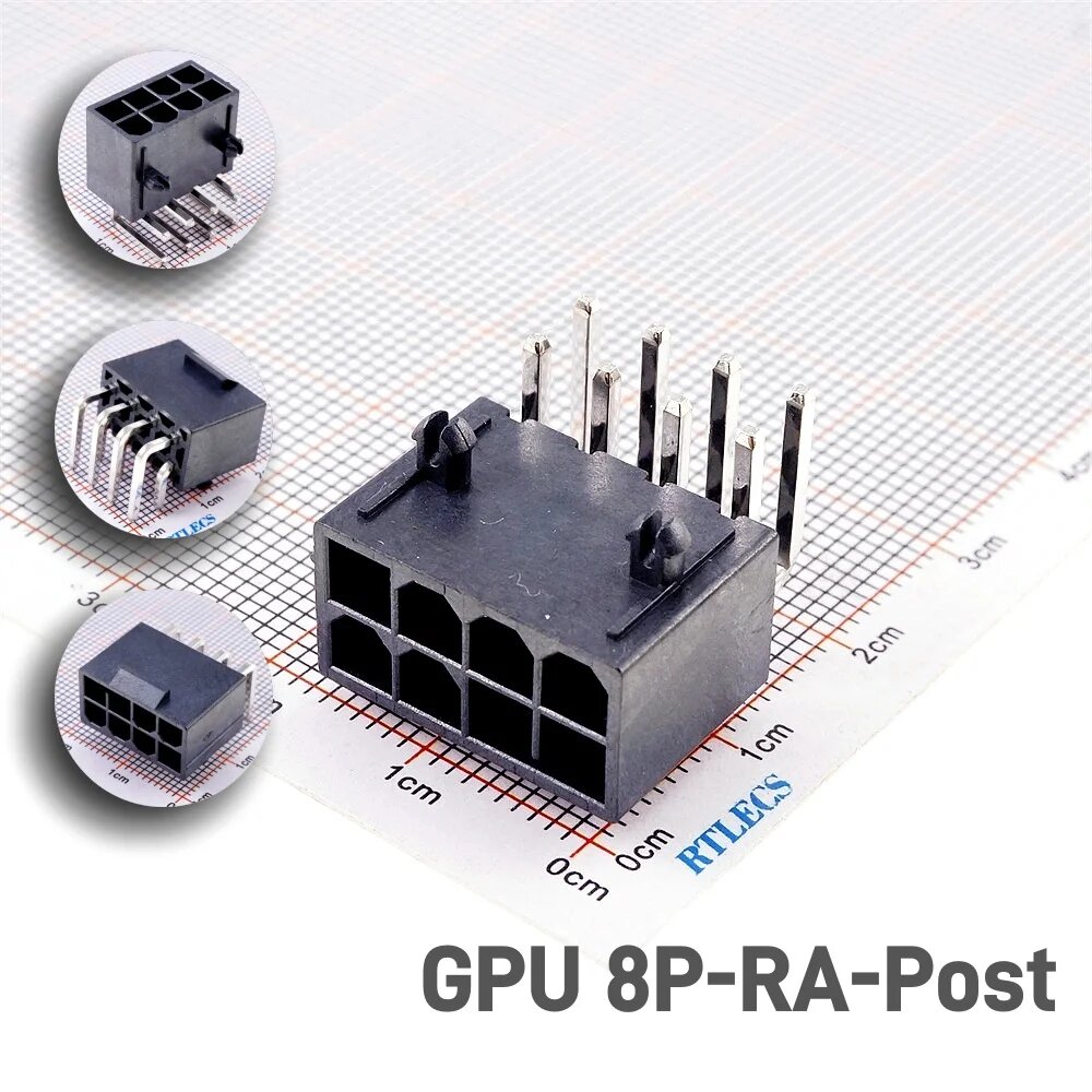 Разъёмы PCI Express для видеокарты RTLECS GPU8P-x 5 шт. Angled Post