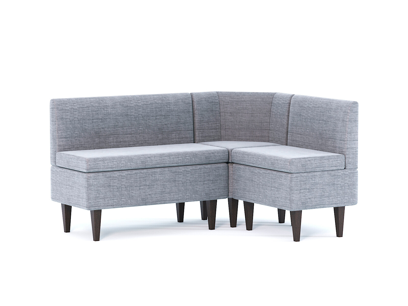 Кухонный уголок DiHall Лео, угловой, обивка рогожка, 124 см, ящик