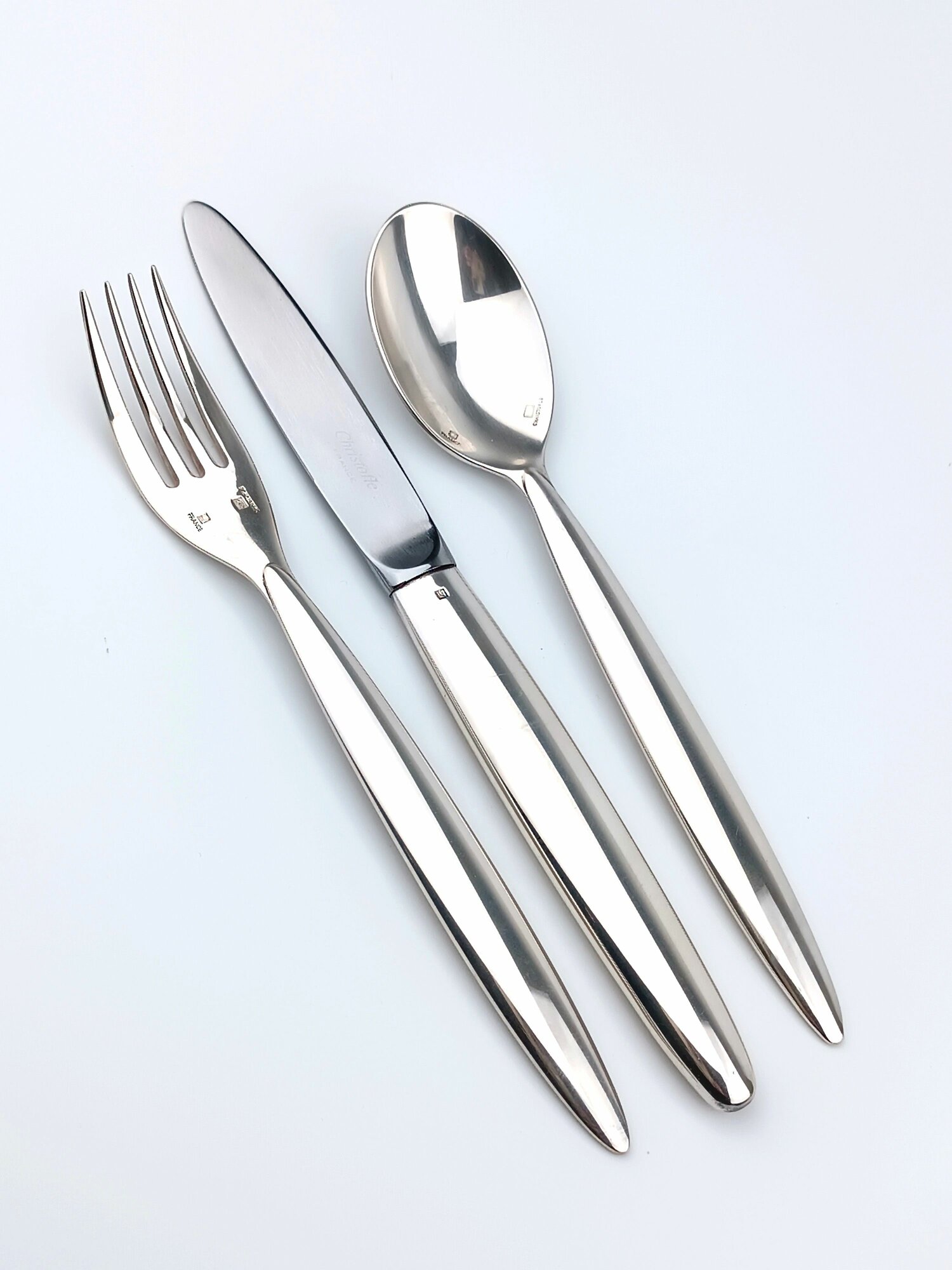 Набор столовых приборов Christofle, Франция, на 1 персону, 3 предмета, серебрение