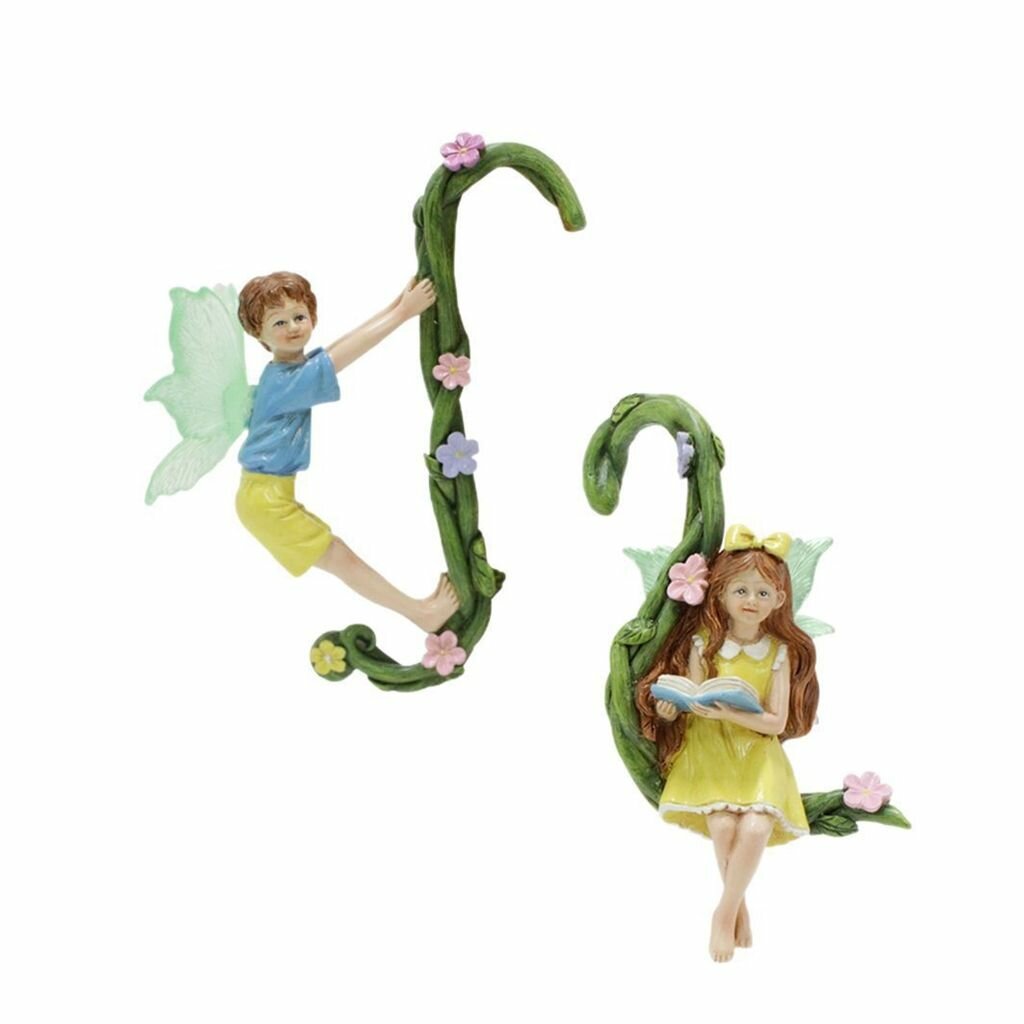 1 комплект из 2-х подвесных украшений из виноградной лозы в виде цветочной феи