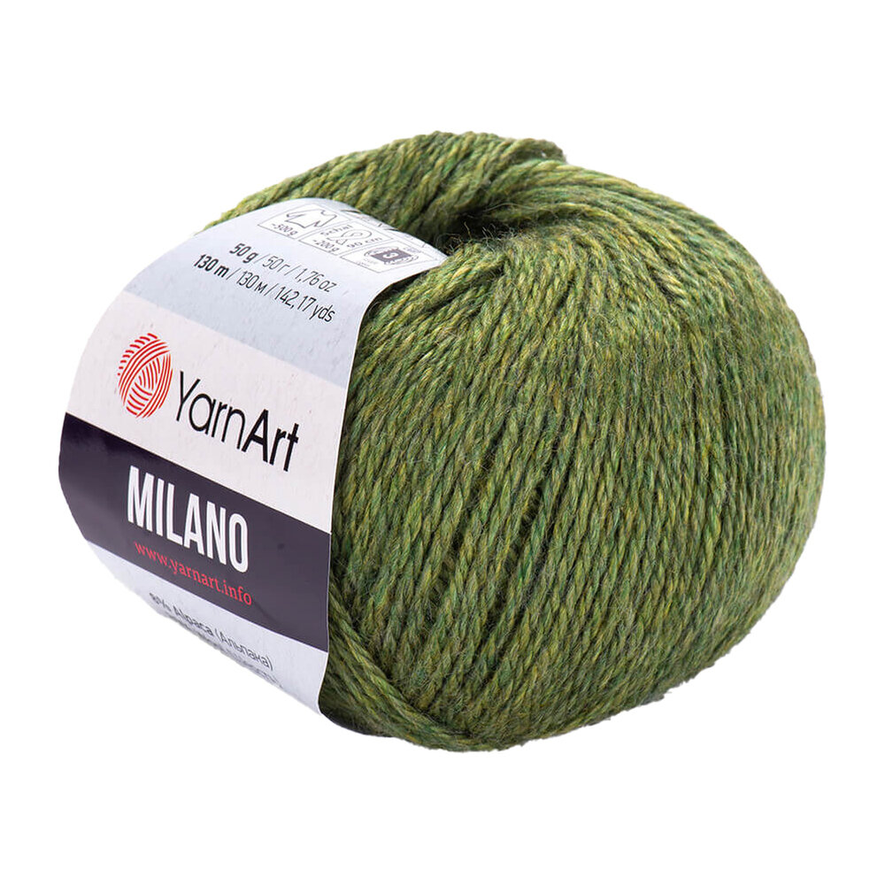 Пряжа для вязания YarnArt Milano 865 зеленый 50 гр/130 м 8% альпака, 20% шерсть, 8% вискоза, 64% акрил