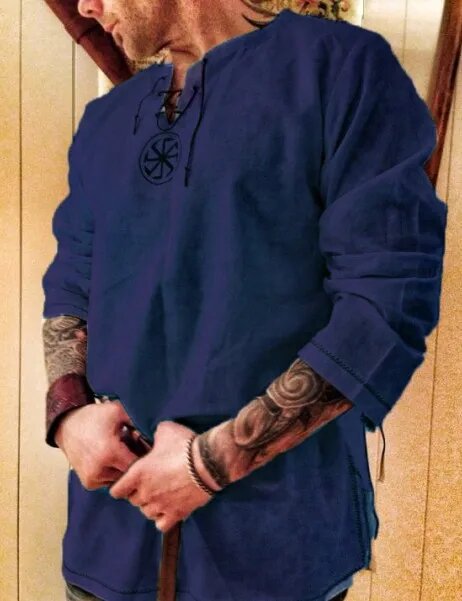 Мужской халат викинга Dark Blue 4XL