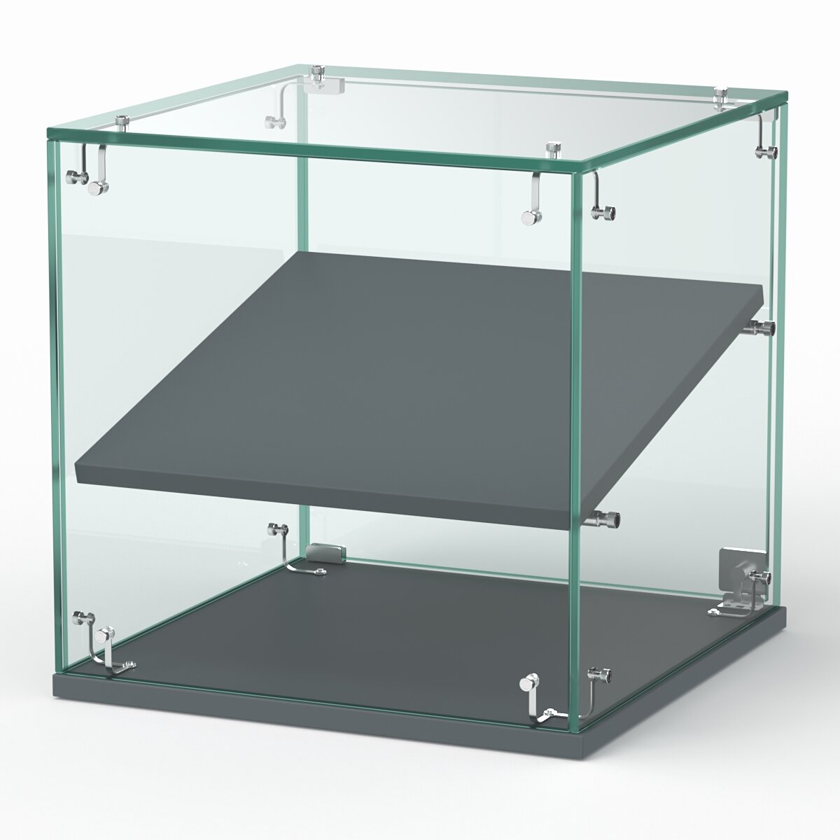 Витрина "сладость" №15-П для выпечки настольная пдсп, Темно-Серый