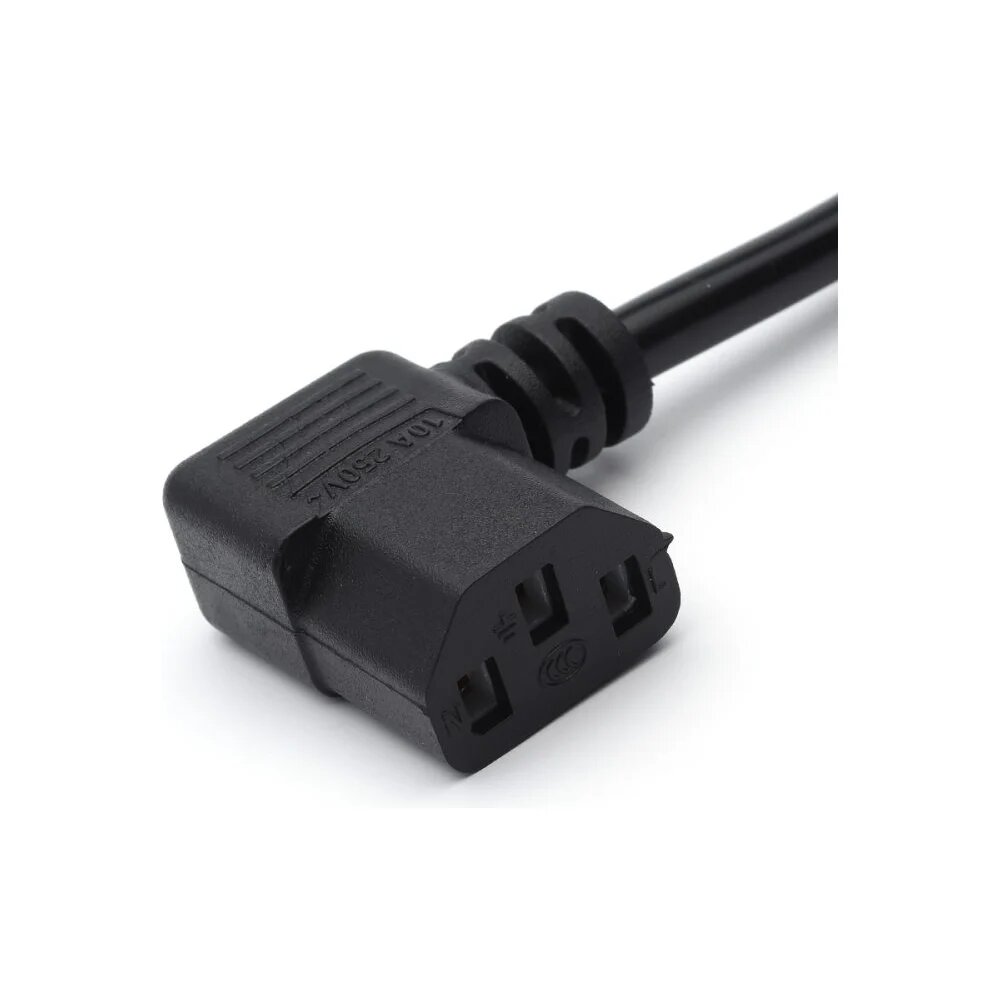 Кабель питания евровилка GoPower-C13 (f) 1.8м ПВХ 0.75мм угловой черный 00-00024536, 75 мм
