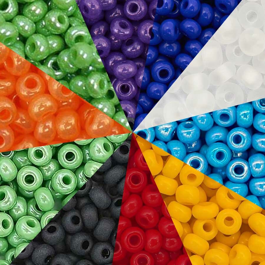 Бисер набор из 10 цветов по 5 г, чешский Preciosa 10, стеклянный, № 10/0, диаметр 2,3 мм