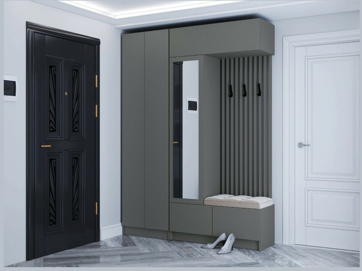 Современная Прихожая композиция 2, 160х220х400, графит серый