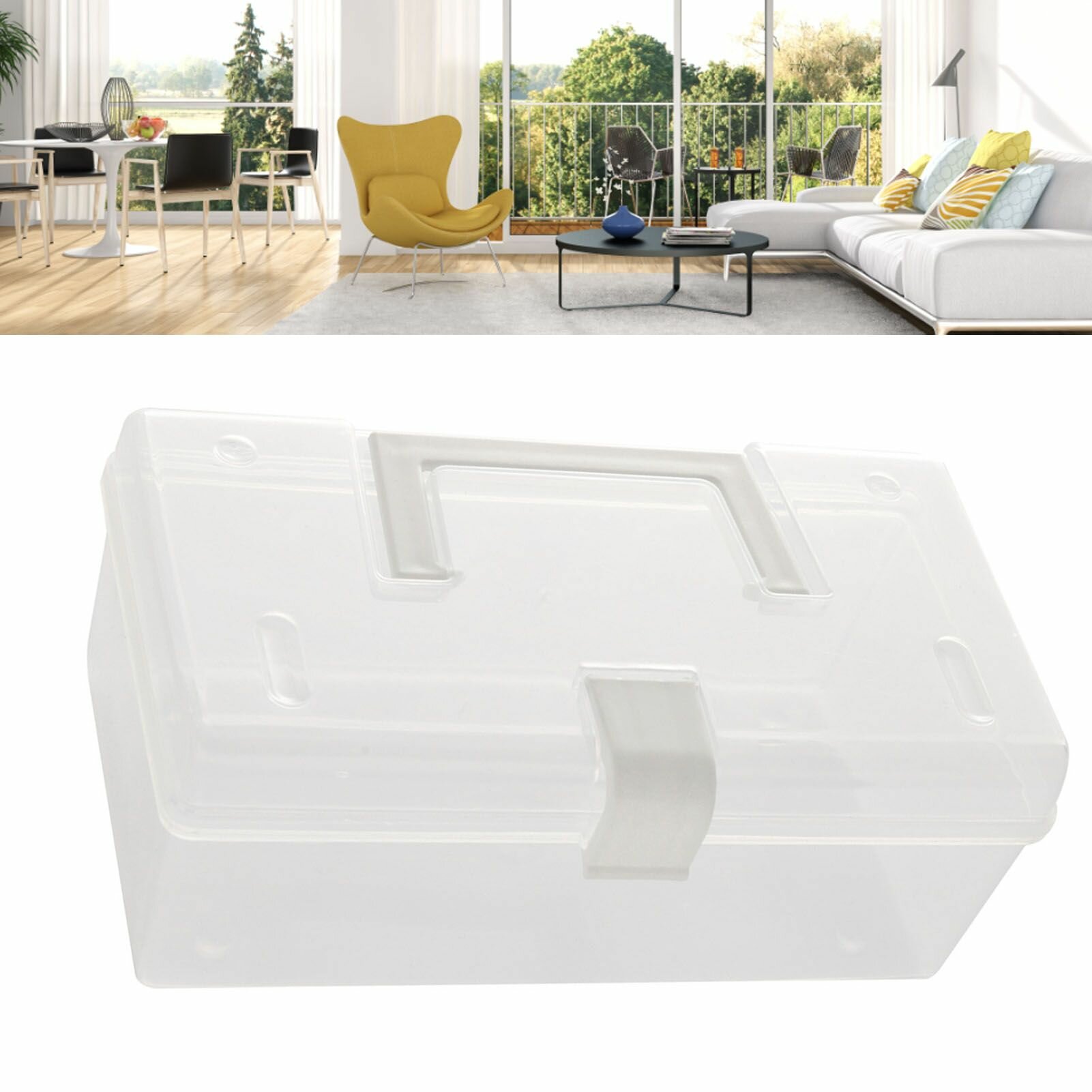 Пластиковый ящик для хранения с ручкой, портативный контейнер для хранения, прозрачная многофункциональная коробка для переноски закусок, игрушек, канцелярских принадлежностей