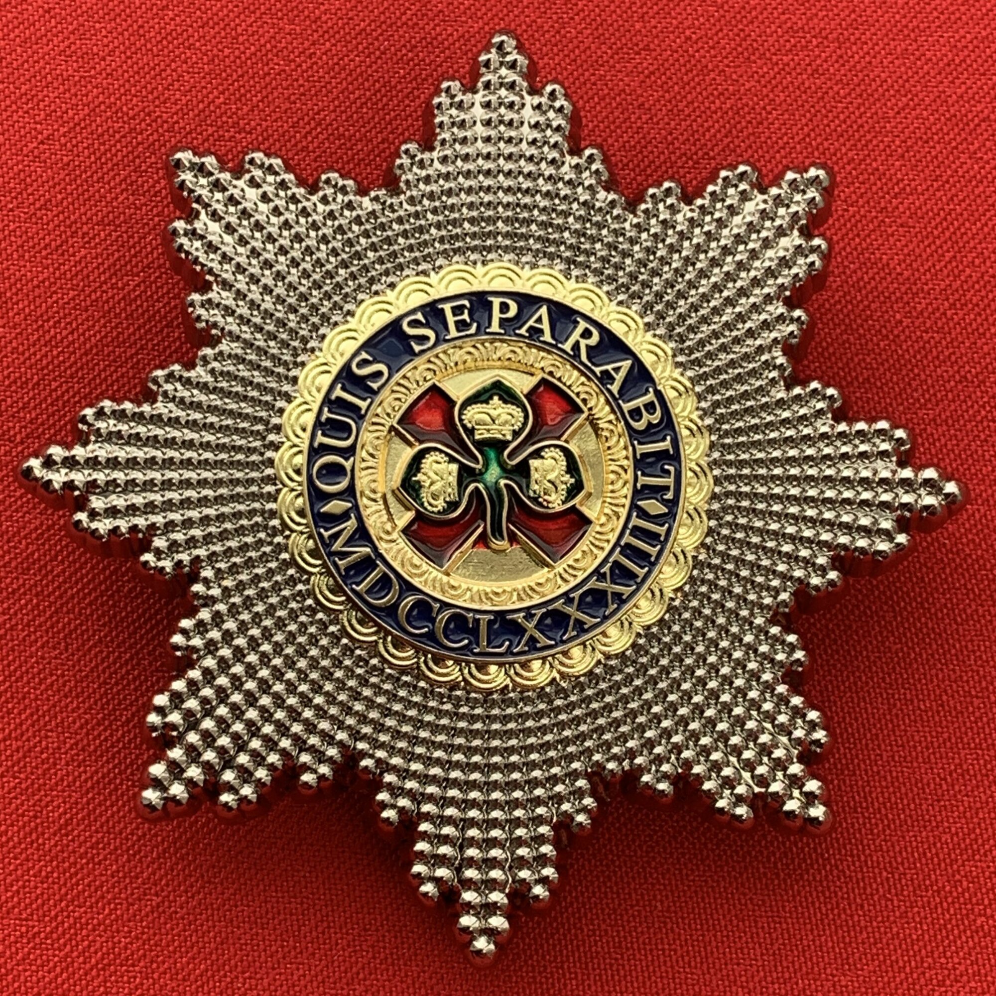 Звезда ордена Святого Патрика, муляж иностранной награды. Размер 62х62 мм.