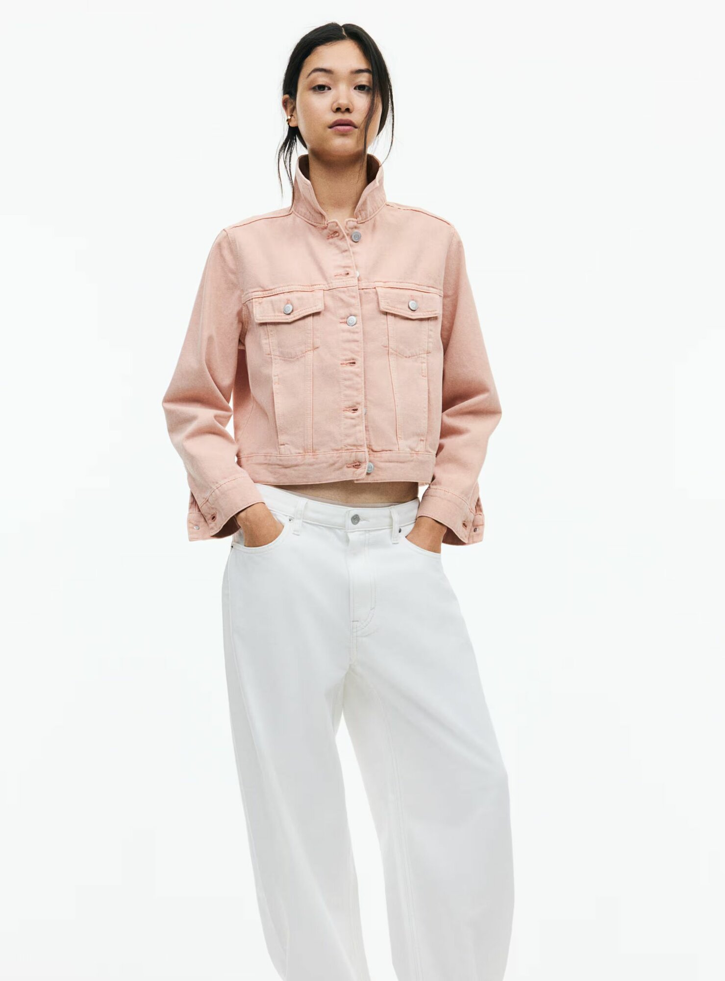 Куртка джинсовая H&M, размер M, rose — фото 1
