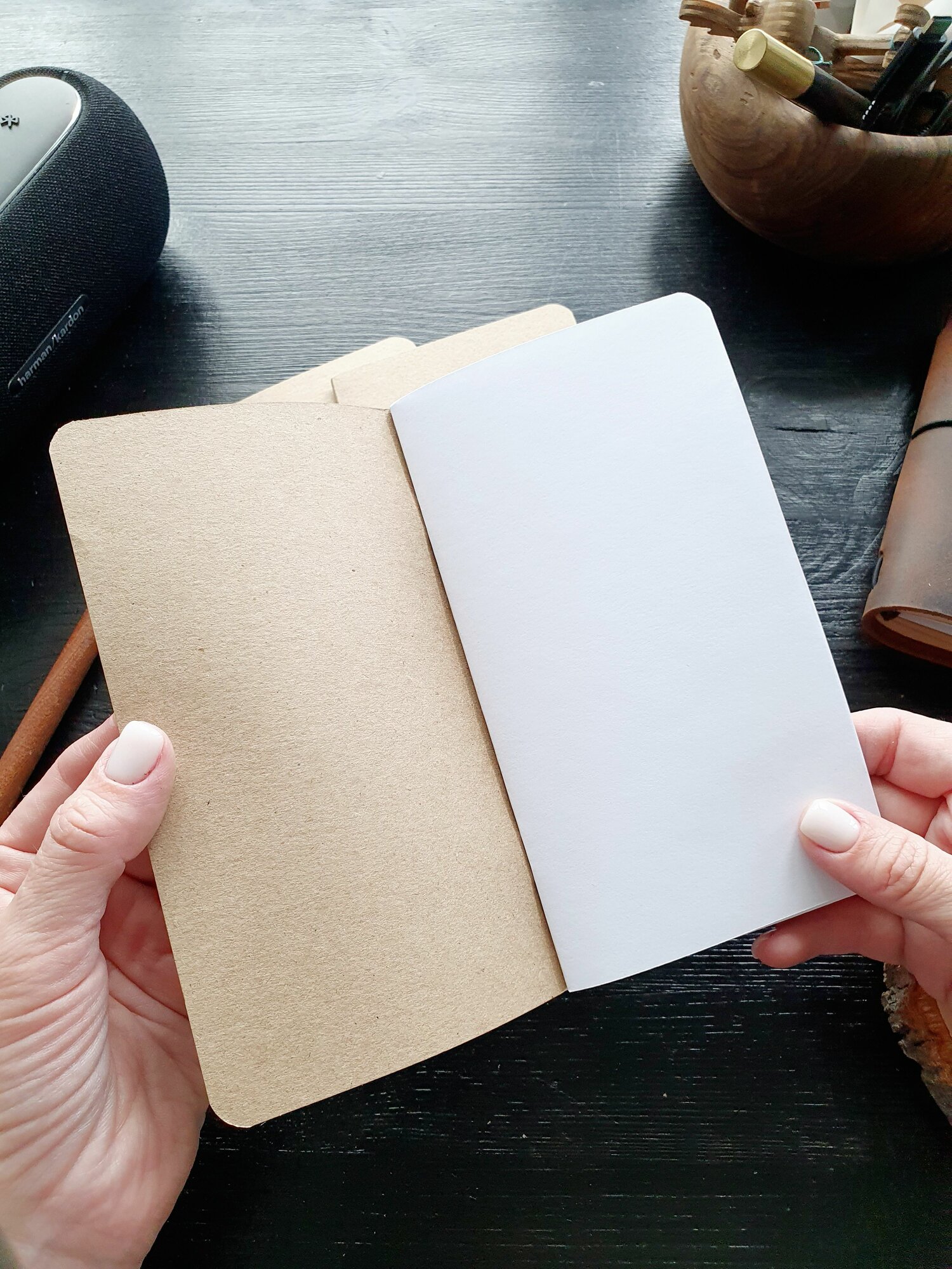 Сменные блокноты формата Midori Personal (9,5х17см) без разлиновки, запасные тетради 3 штуки по 30 листов