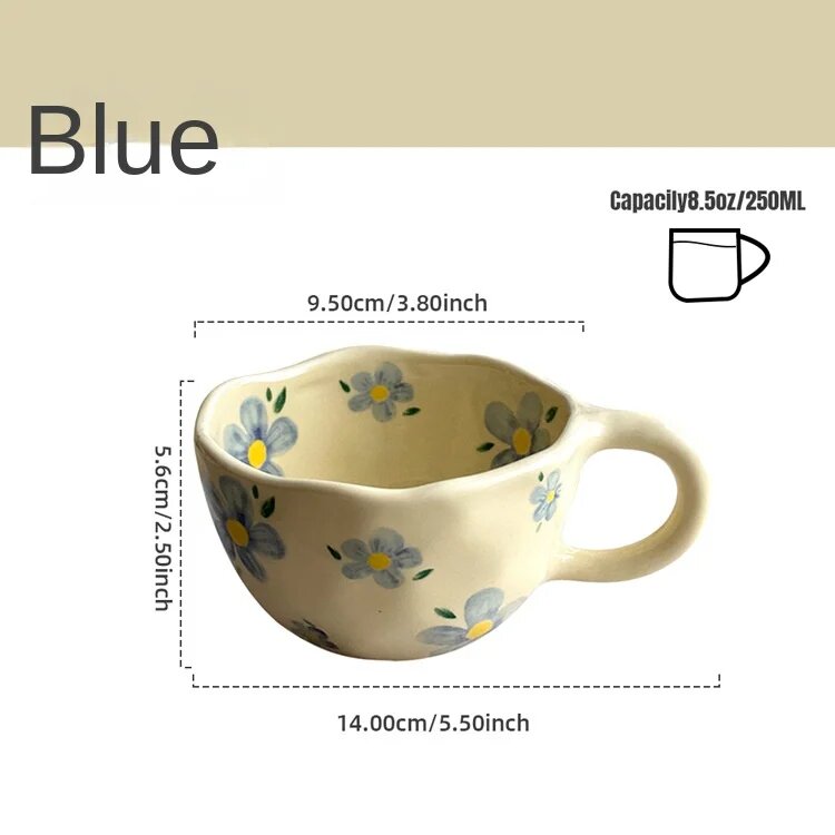 Керамические кружки в корейском стиле Ins Синий, Blue