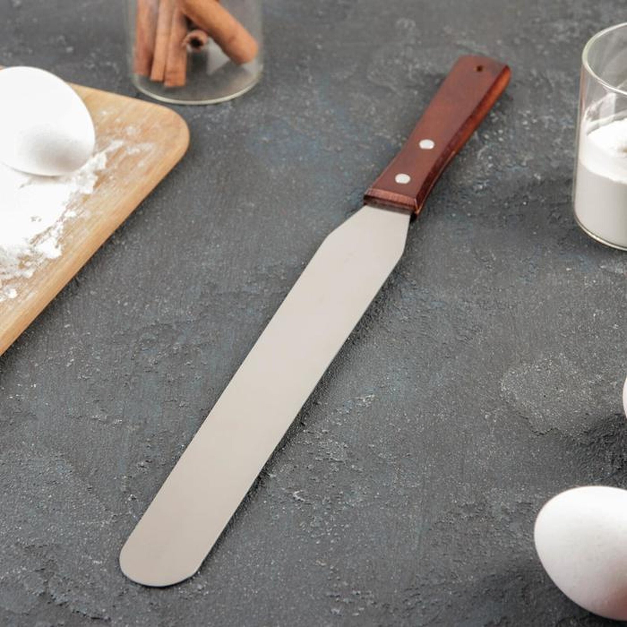 Лопатка SKYPHOS, нержавеющая сталь/дерево, 37х3.6 см, коричневый