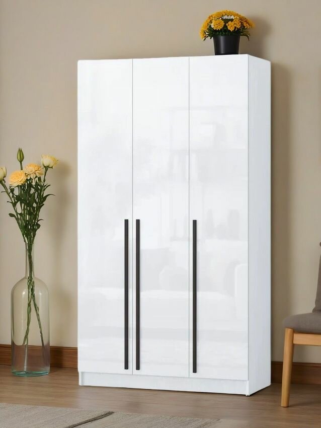 Шкаф для одежды распашной с зеркалом 1,2 "Бастион" Белый древесный