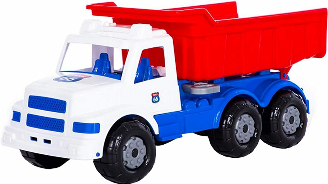Пластиковая модель "Автомобиль самосвал Буран №3" для детей, игрушечный транспорт, машинка детская, сюжетно-ролевая игрушка для игр в песочнице и дома, цвет бело-синий