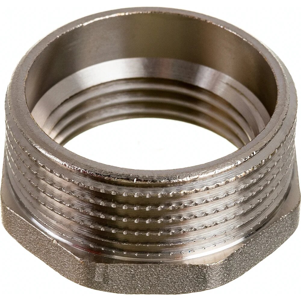 СТМ Футорка 1-1/4" x1" штуцер‑гайка CRB114M1 латунный бытовой соединитель внутренне‑наружного типа — фото 1