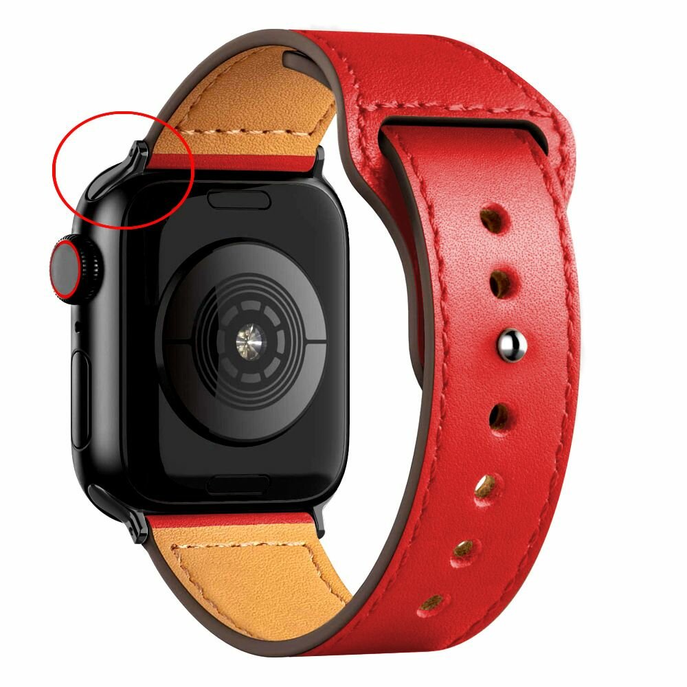 Кожаный ремешок для часов Apple Watch 40 / 38 / 41 mm, классический браслет на смарт эпл вотч 10 9 8 7 6 5 4 3 2 1