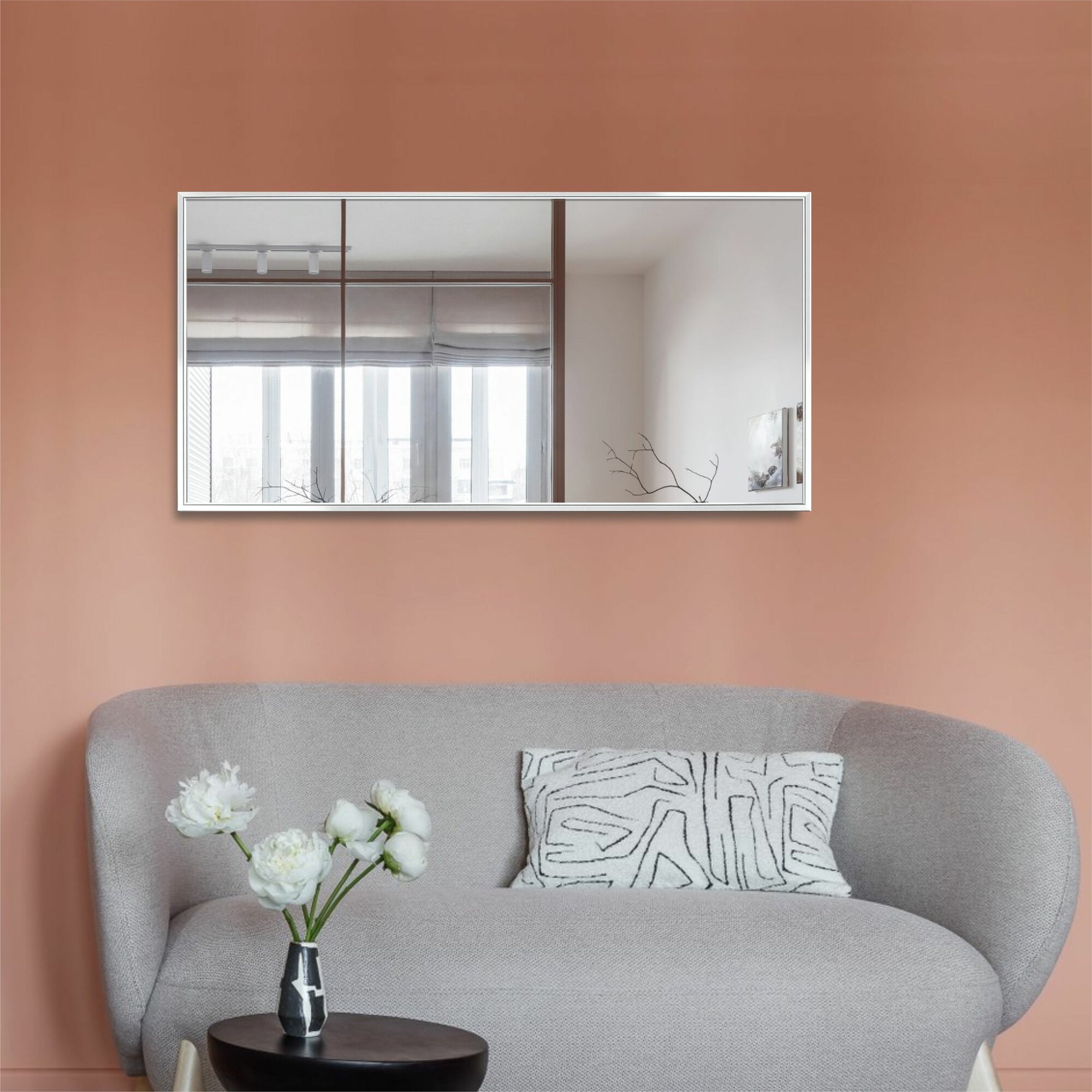 Зеркало интерьерное Финист, серия Aleksiares, 100 х 50 см, настенное, алюминиевая рама