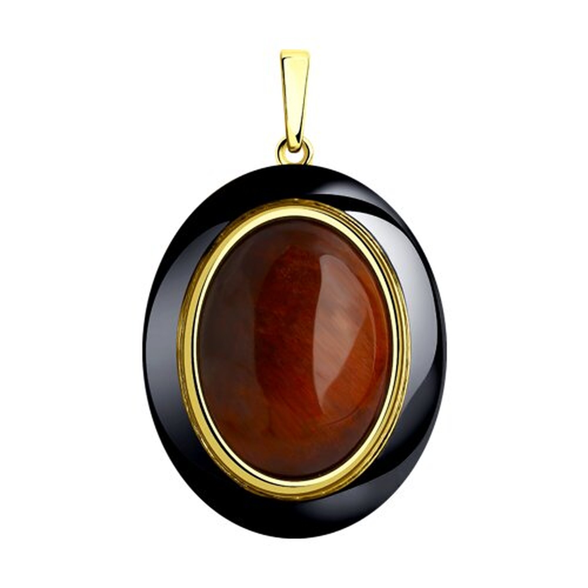 Подвеска, серебро, 925 проба, тигровый глаз