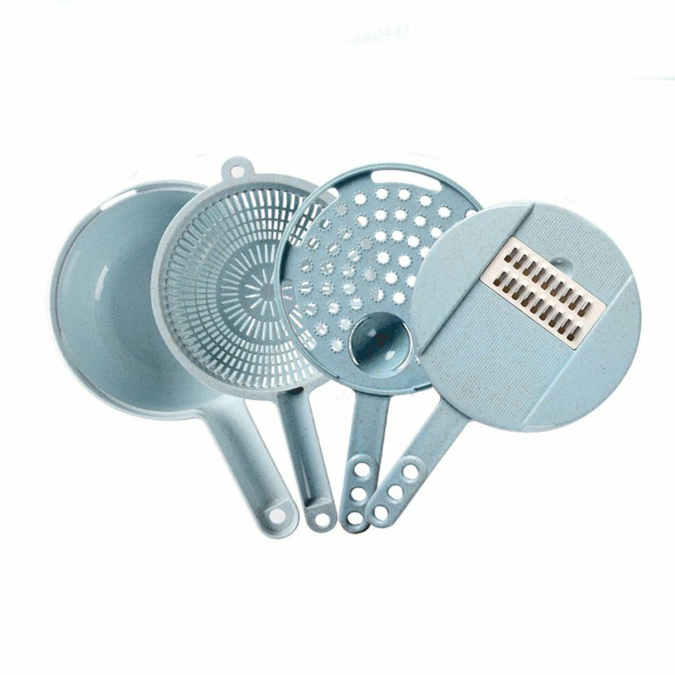 Многофункциональная ручная овощерезка для пшеничной соломы, измельчитель, фильтр для яиц - синяя