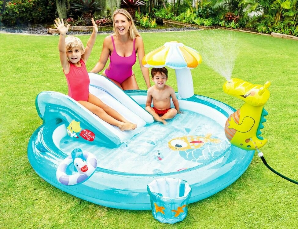 Надувной игровой центр Аллигатор, 201х170х84 см, от 2 лет, 57165