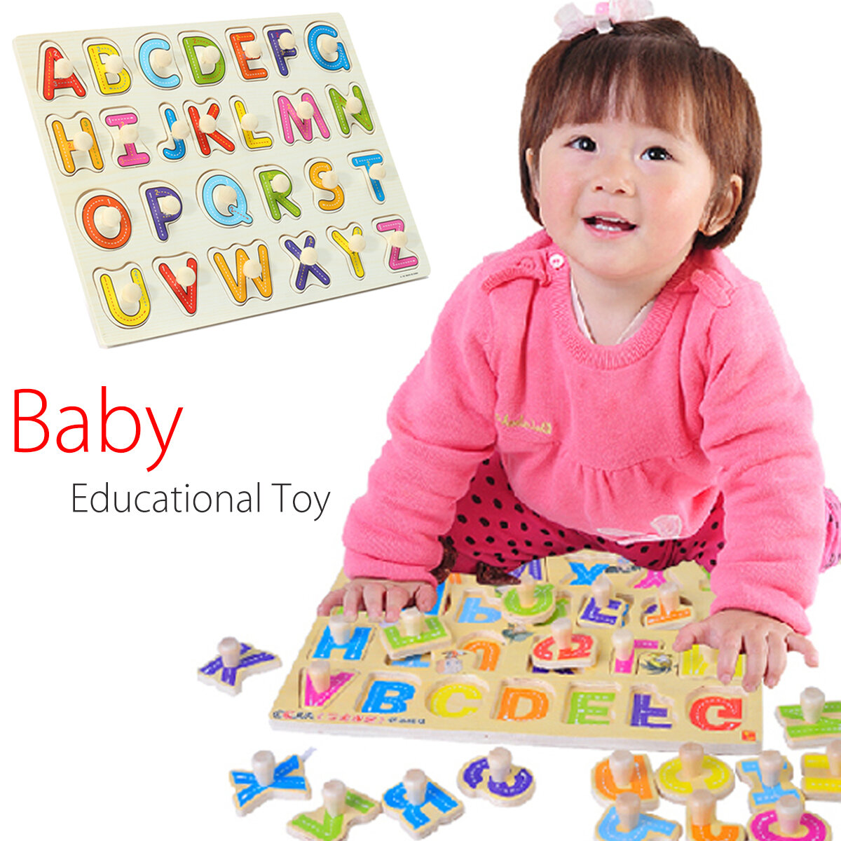 Алфавит ABC деревянная головоломка игрушка дети дети обучение образовательный подарок