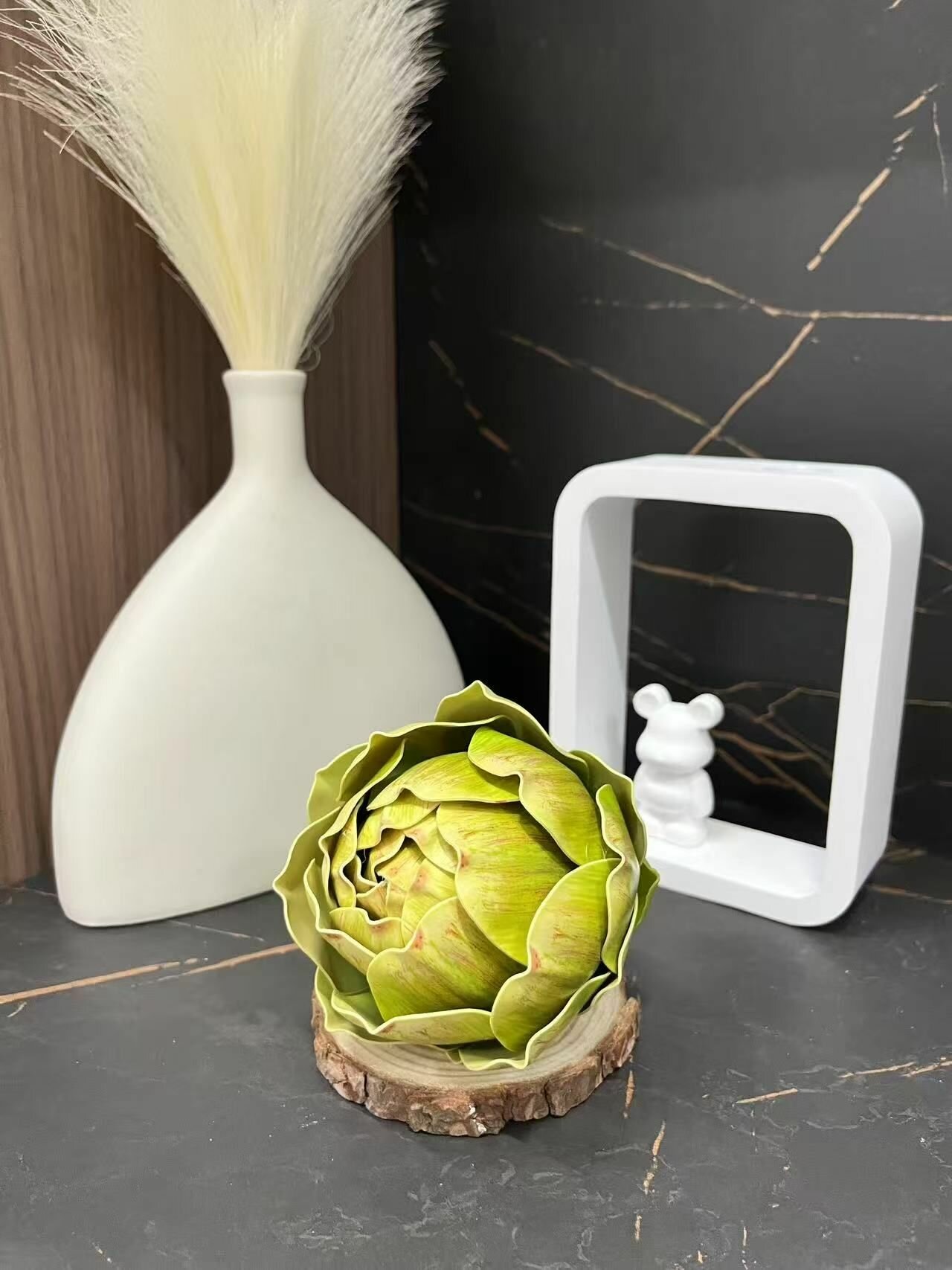 Искусственный артишок с суккулентами AquaGrove 3 зеленый Стабилизированные цветы