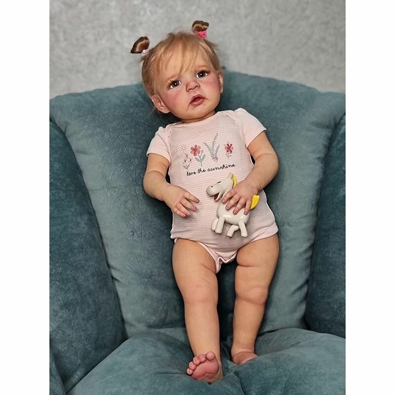 24 дюймов 60 см Новорожденный ребенок Reborn Sandie Кукла Реборн, тело из ткани